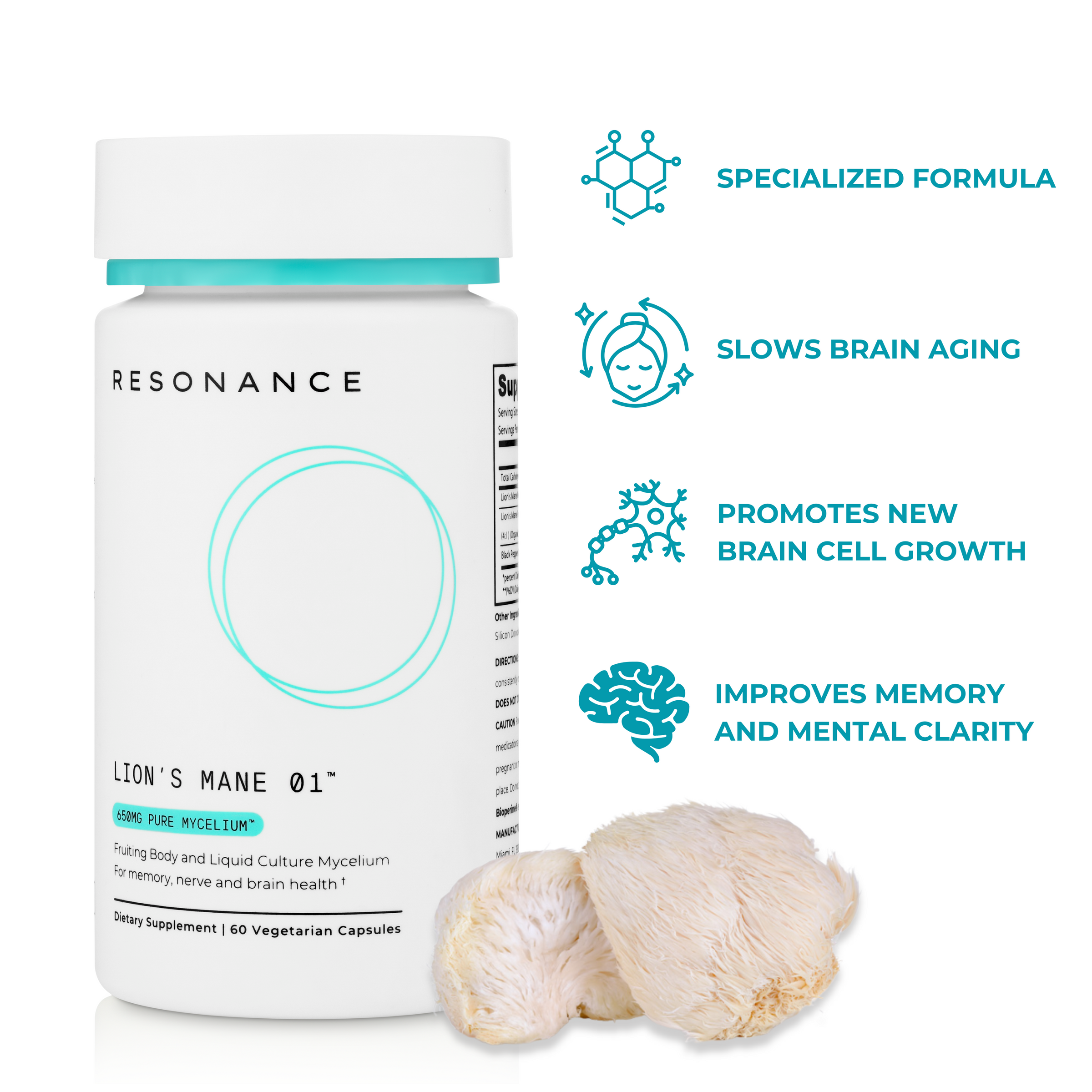 Lion's Mane 01 | Pure Mycelium and Fruiting Body – Resonance Health